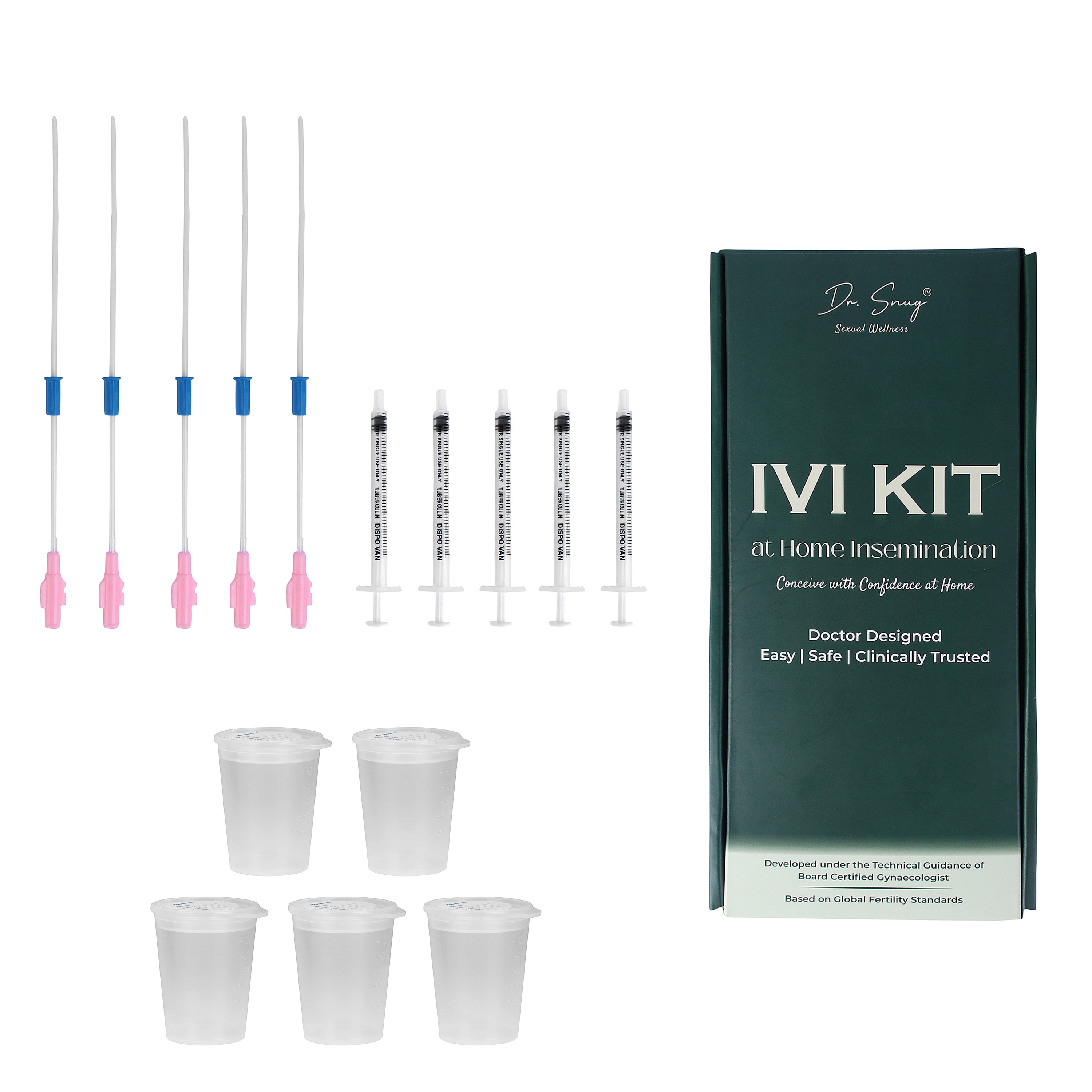 Dr Snug at Home Insemination IVI Kit | Pack of 5 Catheters, 5 Syringes ...